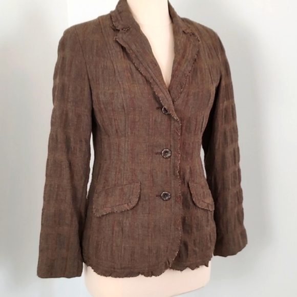 J. Jill | Jackets & Coats | Jjill Blazerjacketcrinkle Fabricraw Edge ...